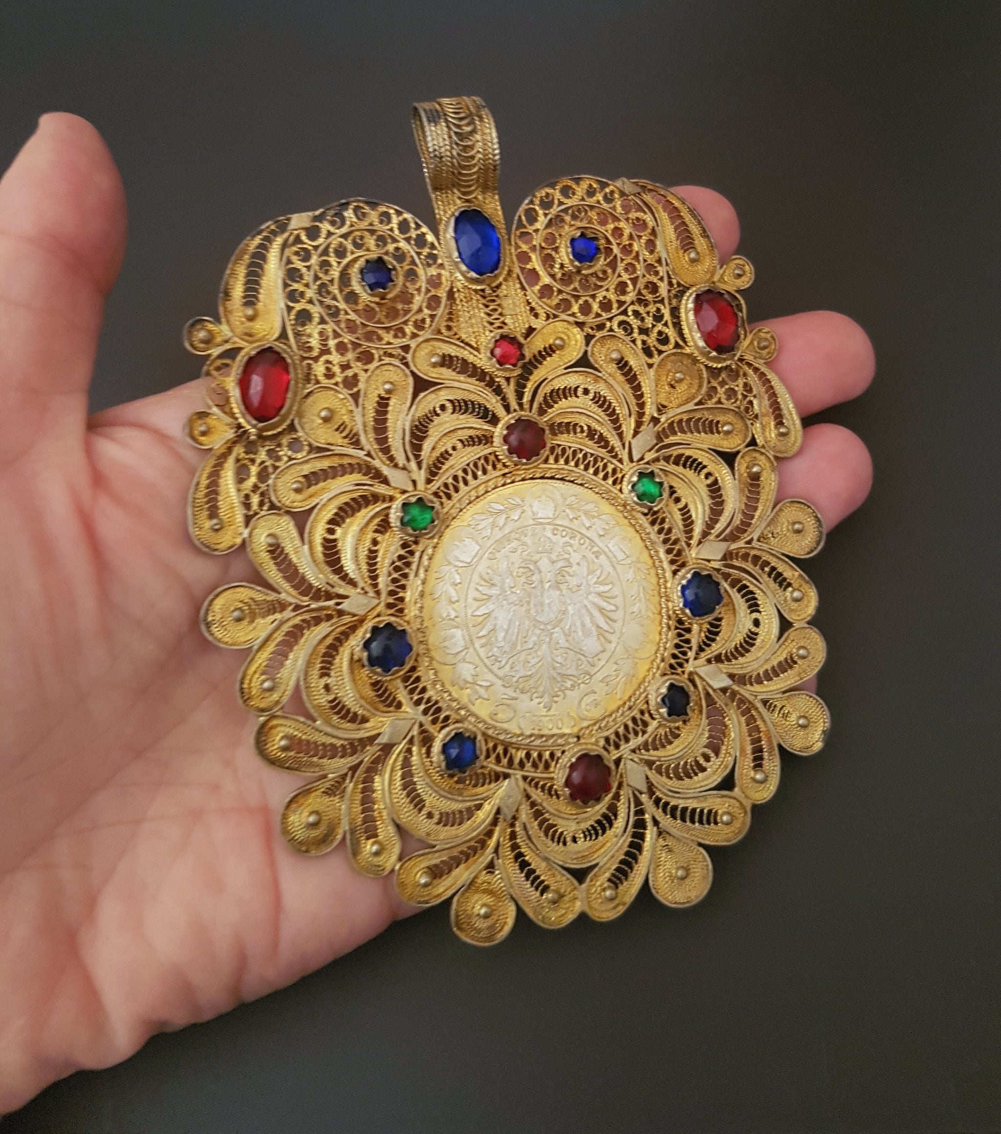 Balkans Albanian Filigree Gilded Costume Pendant – Cosmic Norbu
