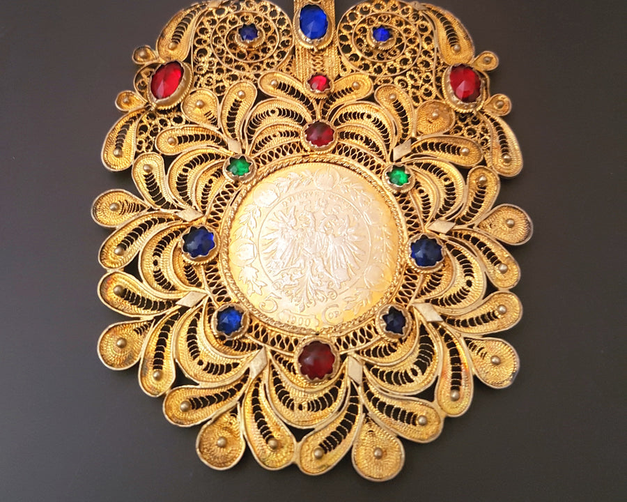Balkans Albanian Filigree Gilded Costume Pendant – Cosmic Norbu
