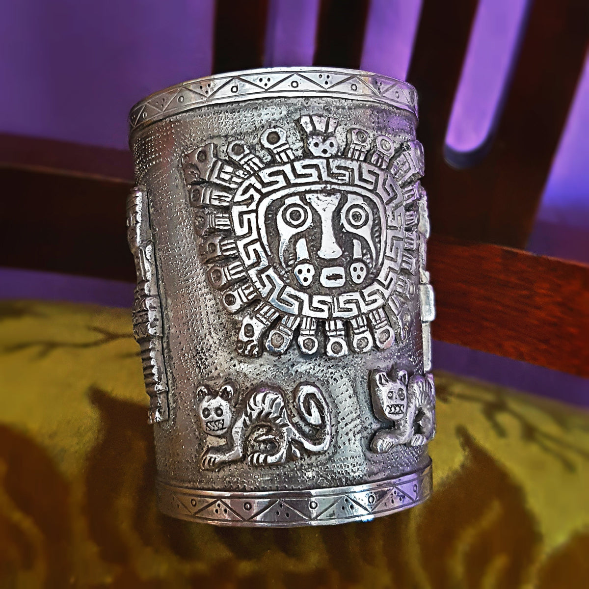 Large Peruvian Sterling Silver Cuff Bracelet – Cosmic Norbu